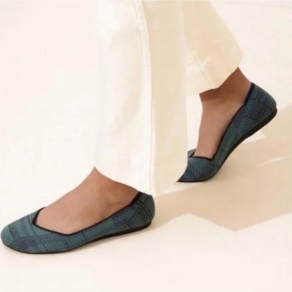 Rothy's | Shoes | Rothys The Flat Pine Plaid Knit Fabric Slip On Ballet ...